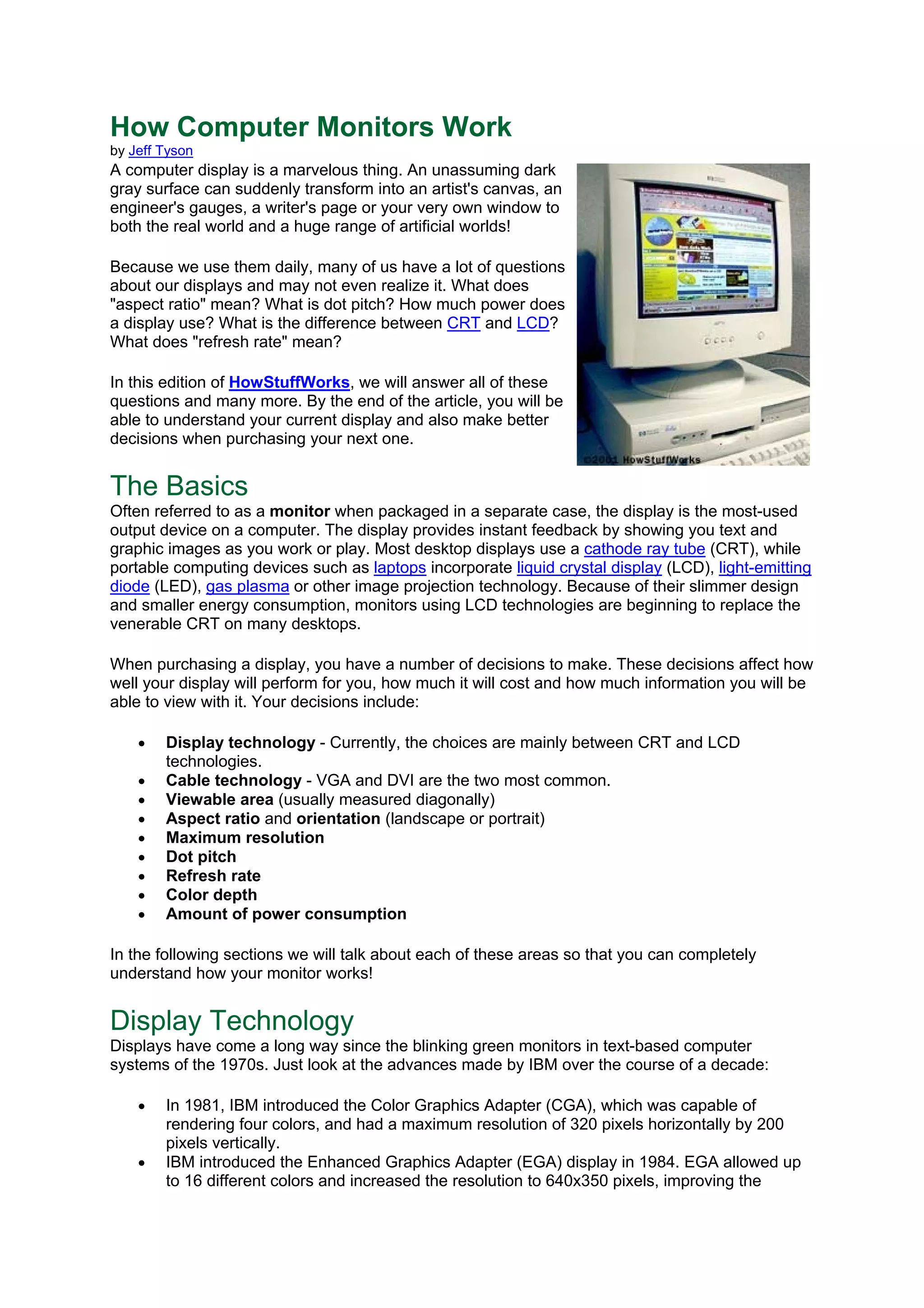 How computer monitors work | PDF
