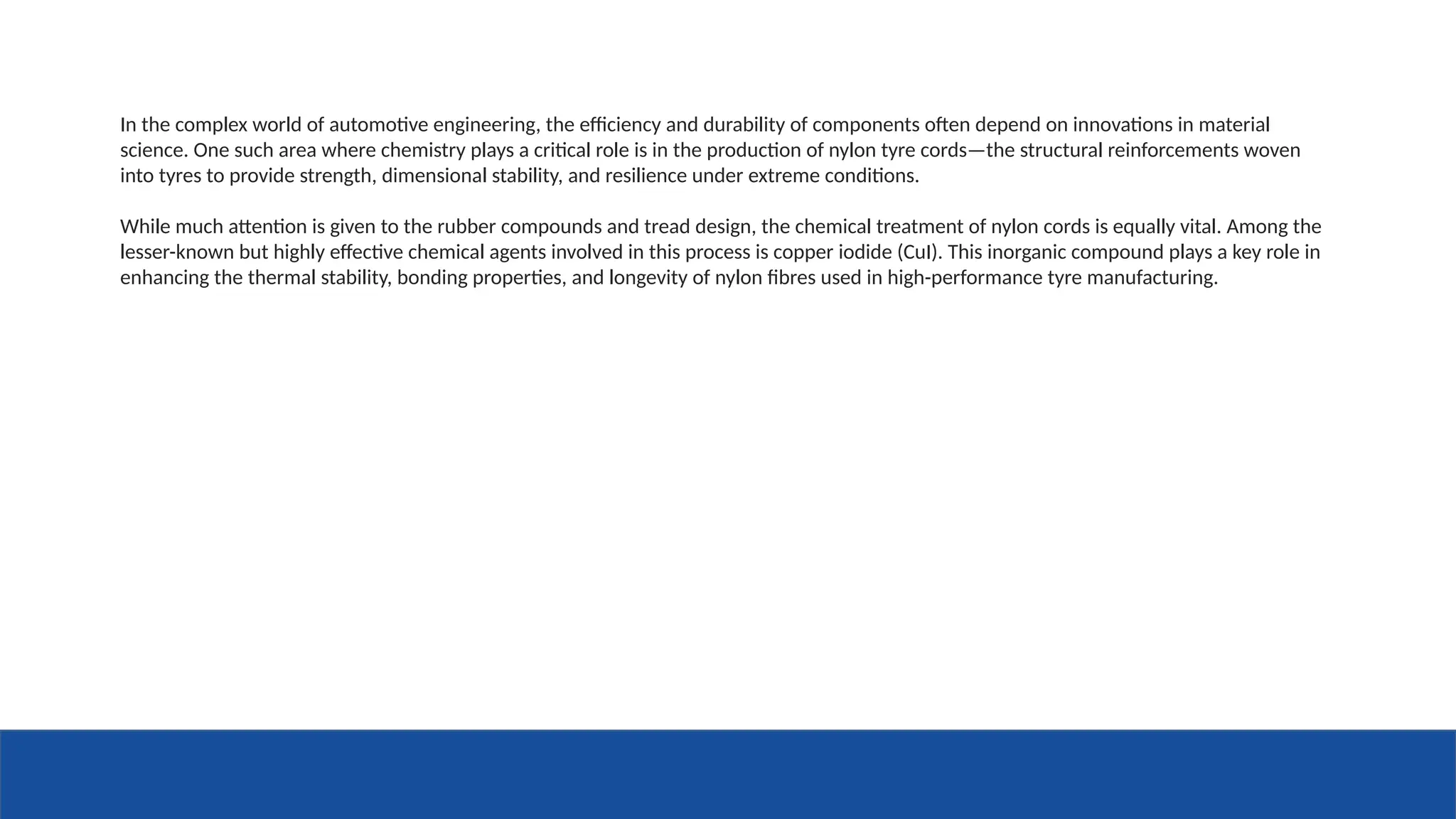 Superior Bonding Strengths with Copper Iodide Uses | PPTX