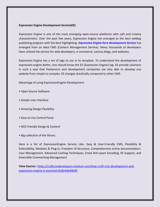 How Craft CMS Development and Expression Engine is Essential.pdf