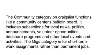 How craiglist work | PDF