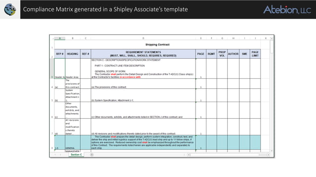 Generate a Shipley Associates Compliance Matrix | PDF
