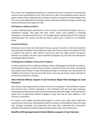 How Criminal Defense Lawyers in San Francisco Build Strong Defense ...
