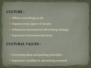 How Culture Effect on Advertisement | PPT