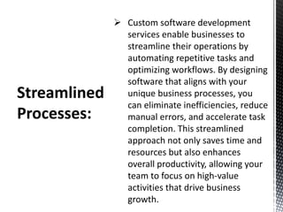Efficiency Unleashed: How Custom Software Development Services Propel Business Growth | PPTX ...