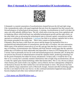 How Cyberpunk Is A Neutral Connotation Of Accelerationism... | PDF
