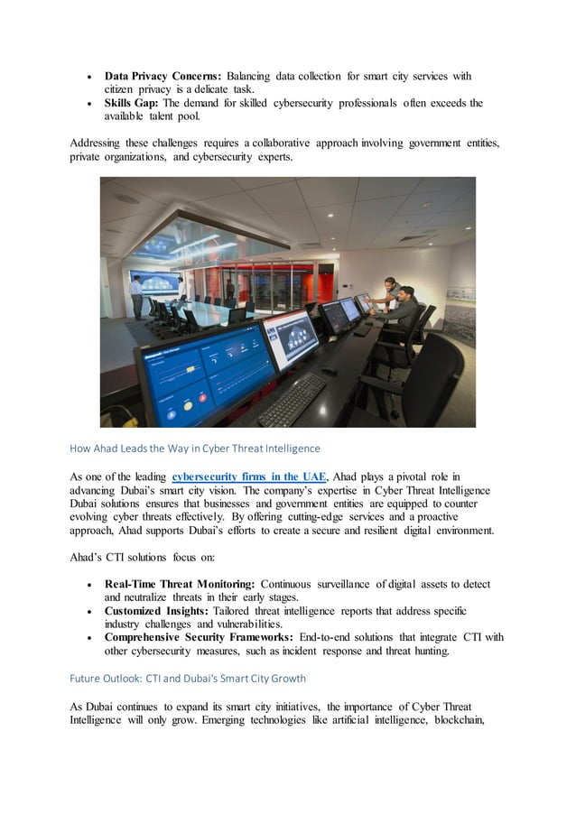 How Cyber Threat Intelligence Supports Dubai Smart City Vision | PDF