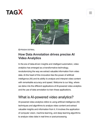 How Data Annotation drives precise AI Video Analytics.pdf | Video Software | Computer Software ...