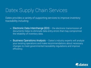 How Datex Can Solve Your Supply Chain Traceability Problems | PDF