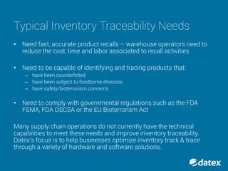 How Datex Can Solve Your Supply Chain Traceability Problems | PDF