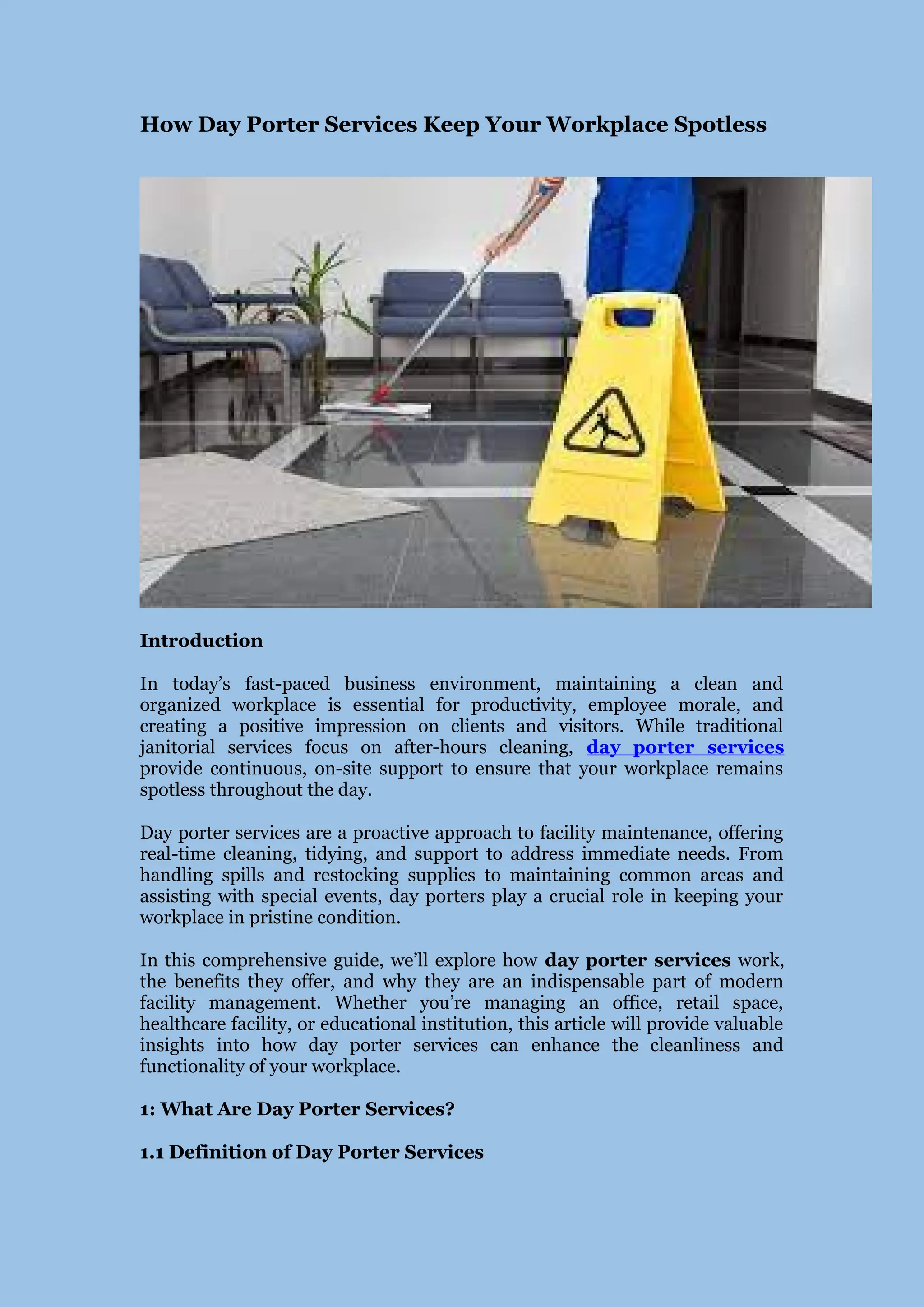 How Day Porter Services Keep Your Workplace Spotless.docx