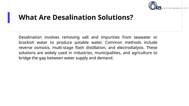 How Desalination Solutions Support Sustainable Water Management | PPTX