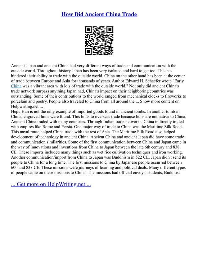 How Did Ancient China Trade | PDF | Asia Travel | Travel Locations