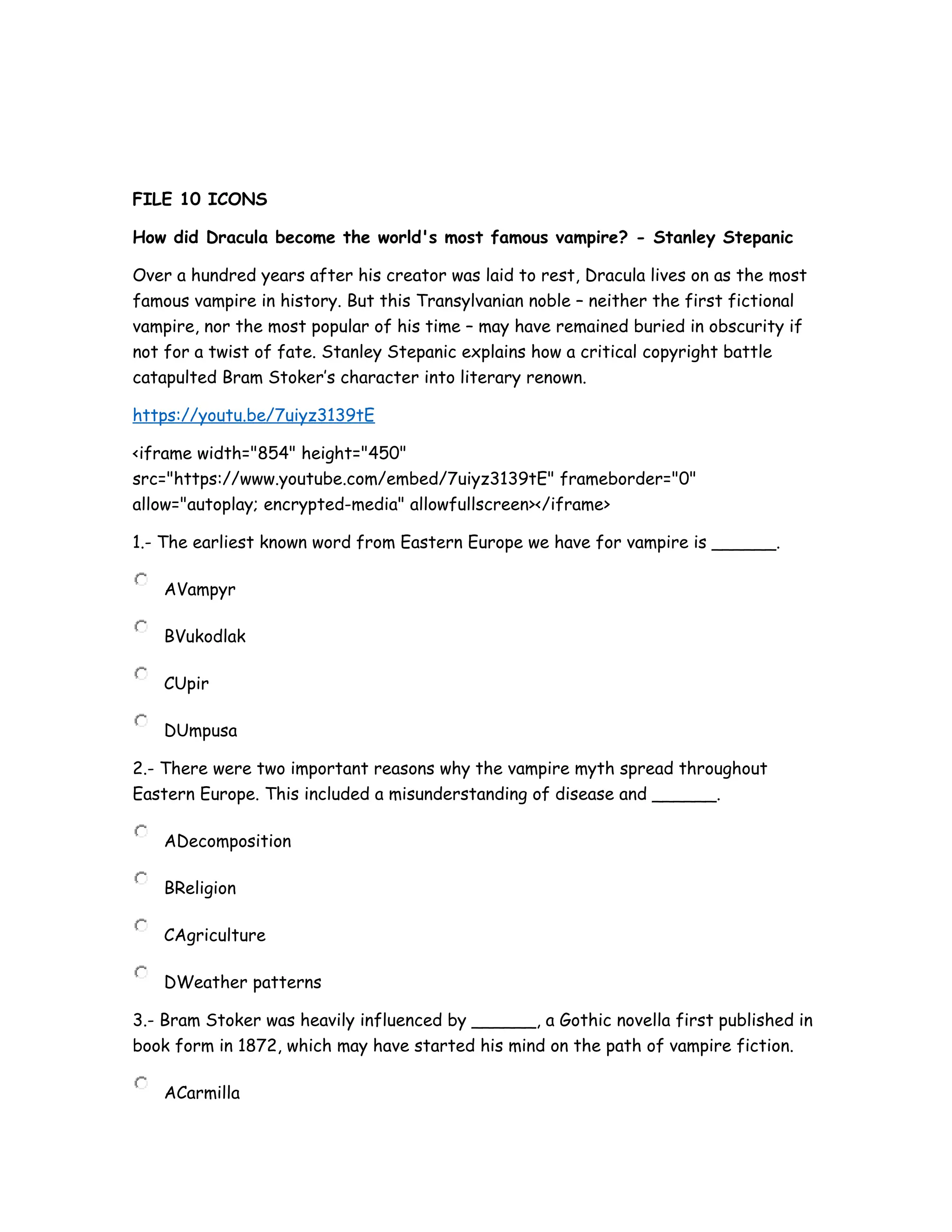 How did Dracula become the world's most famous vampire | DOC