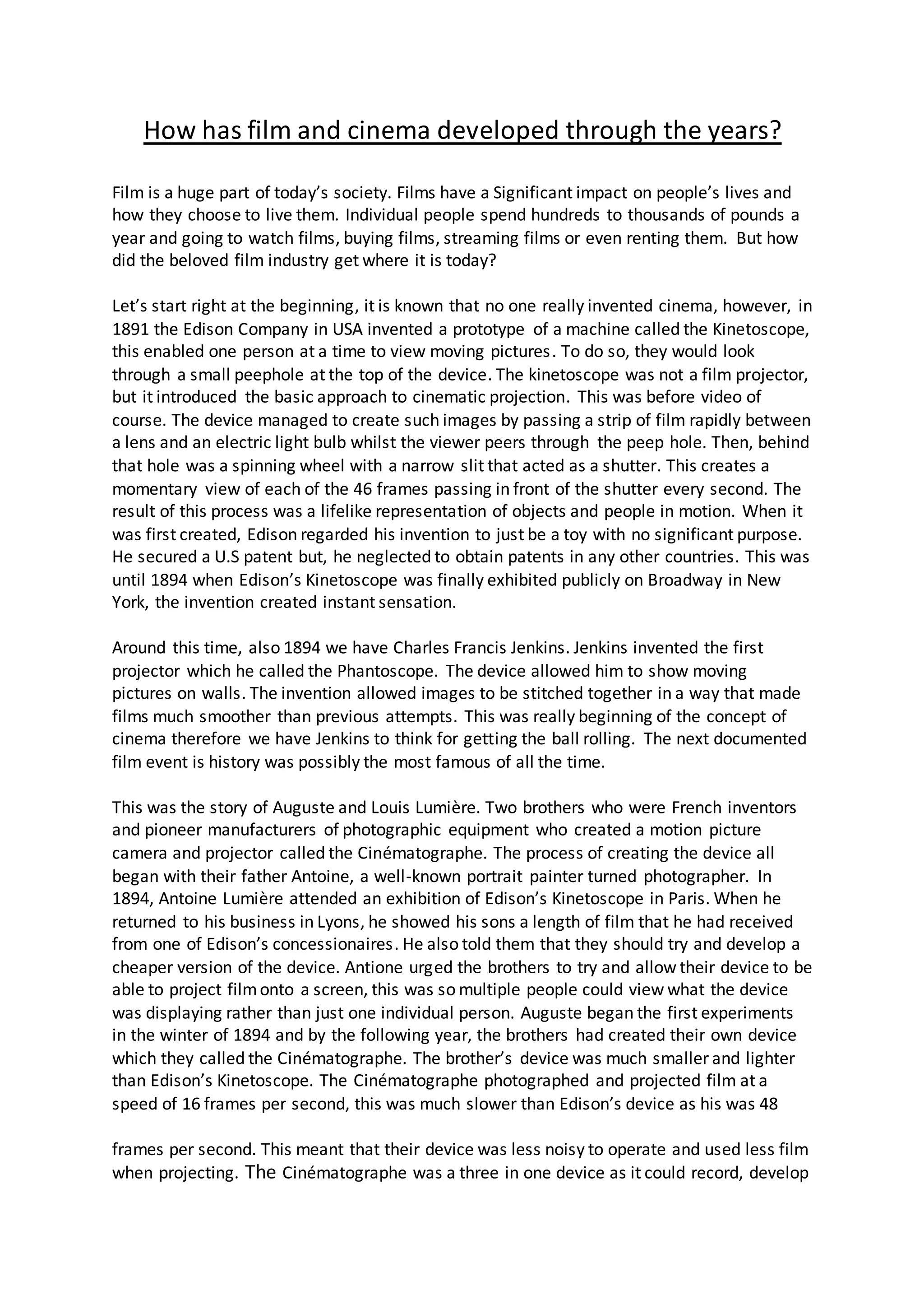 How did early film develop into in the superhero films we know (1) (1 ...