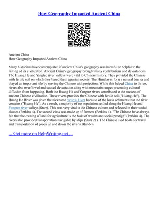How Did Geography Affect Ancient China | PDF