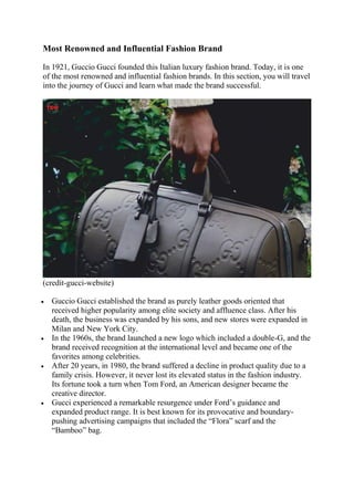 How did Gucci become the Luxury Symbol of the Fashion Industry? | The ...