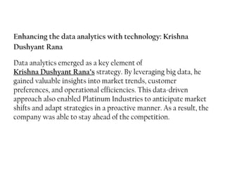 How did Krishna Dushyant Rana scale a chemical manufacturing business through technology? | PPT