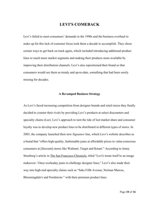 How Did Levi's Manage Its Comeback? | PDF
