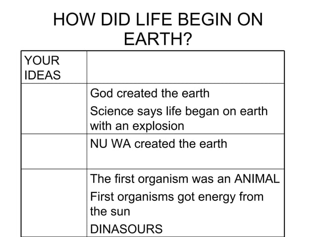 How Did Life Begin | PPT | Chemistry | Science