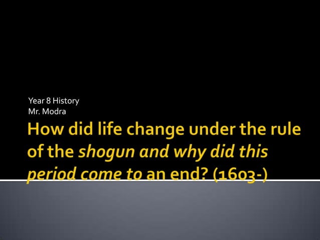 How did life change under the rule of shogun | PPTX