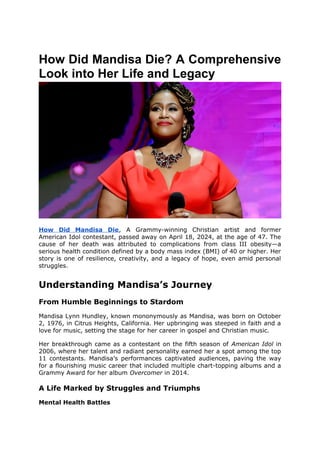 How Did Mandisa Die_ A Comprehensive Look into Her Life and Legacy.docx