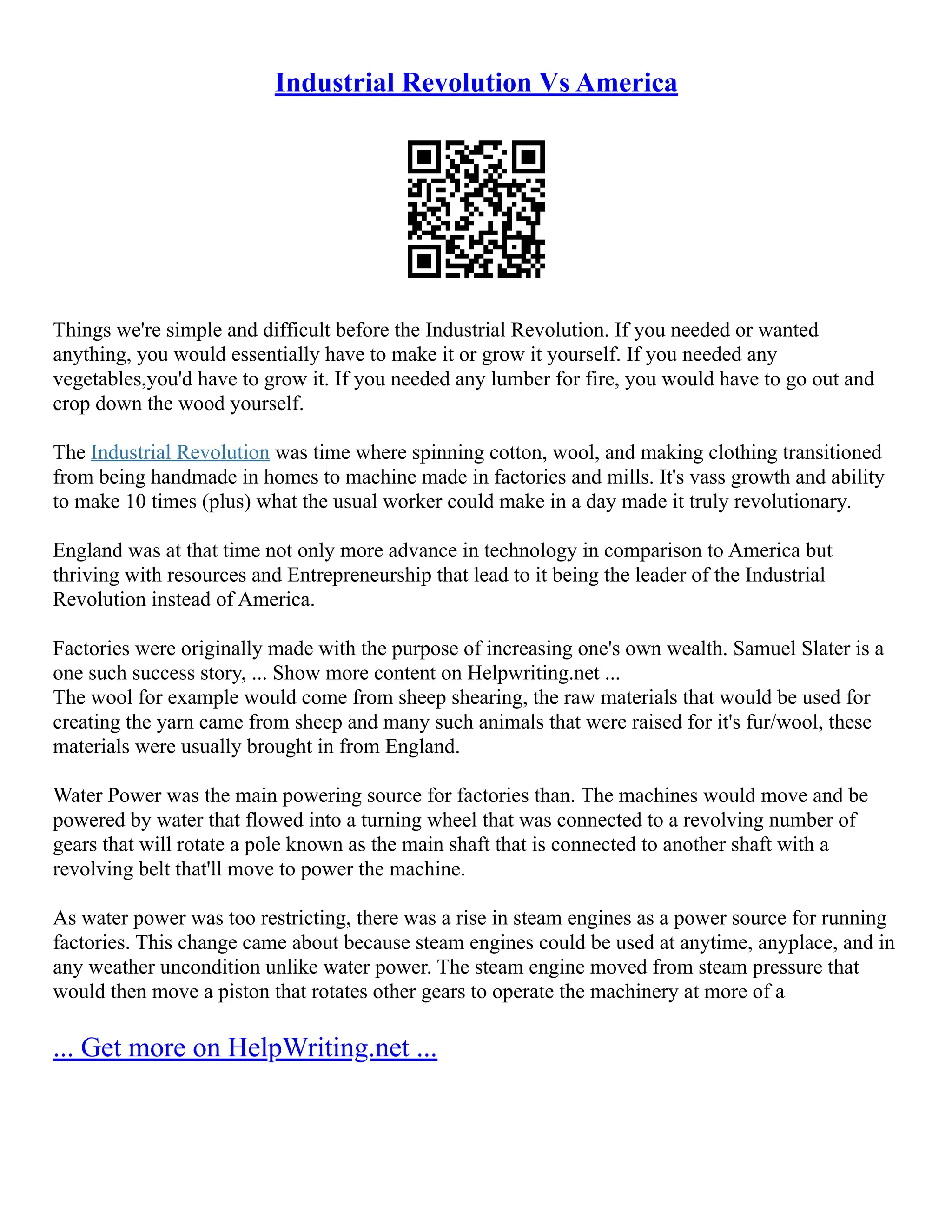 How Did The Industrial Revolution Affect America | PDF