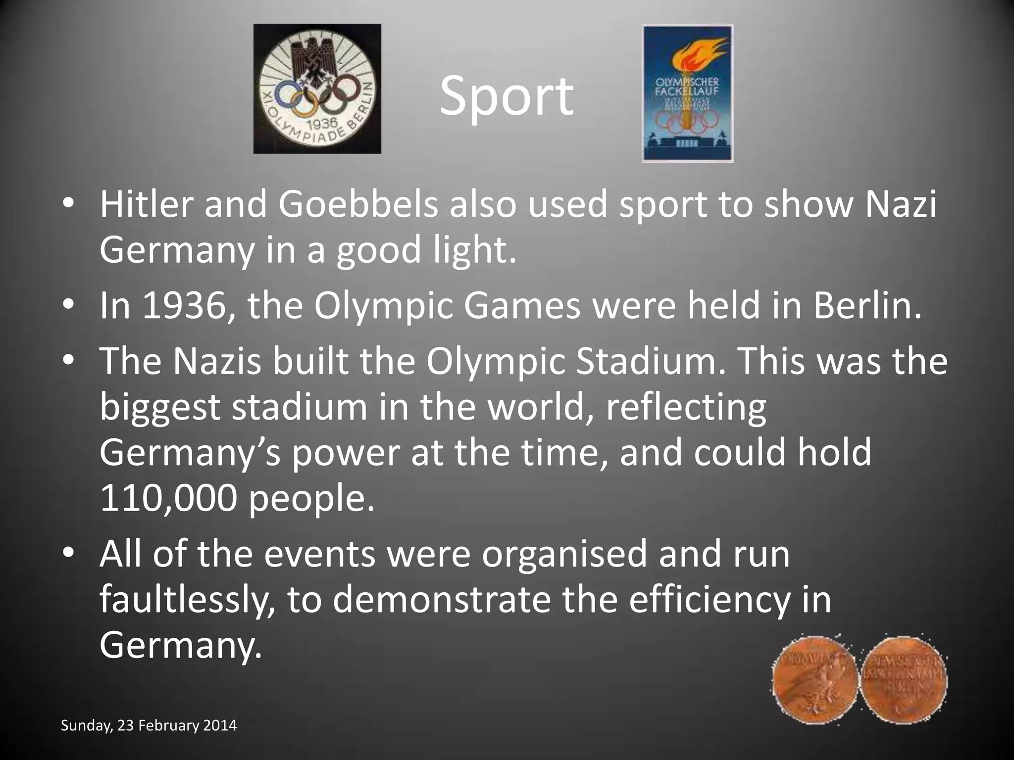 How did the Nazis control the german people using propaganda | PPTX