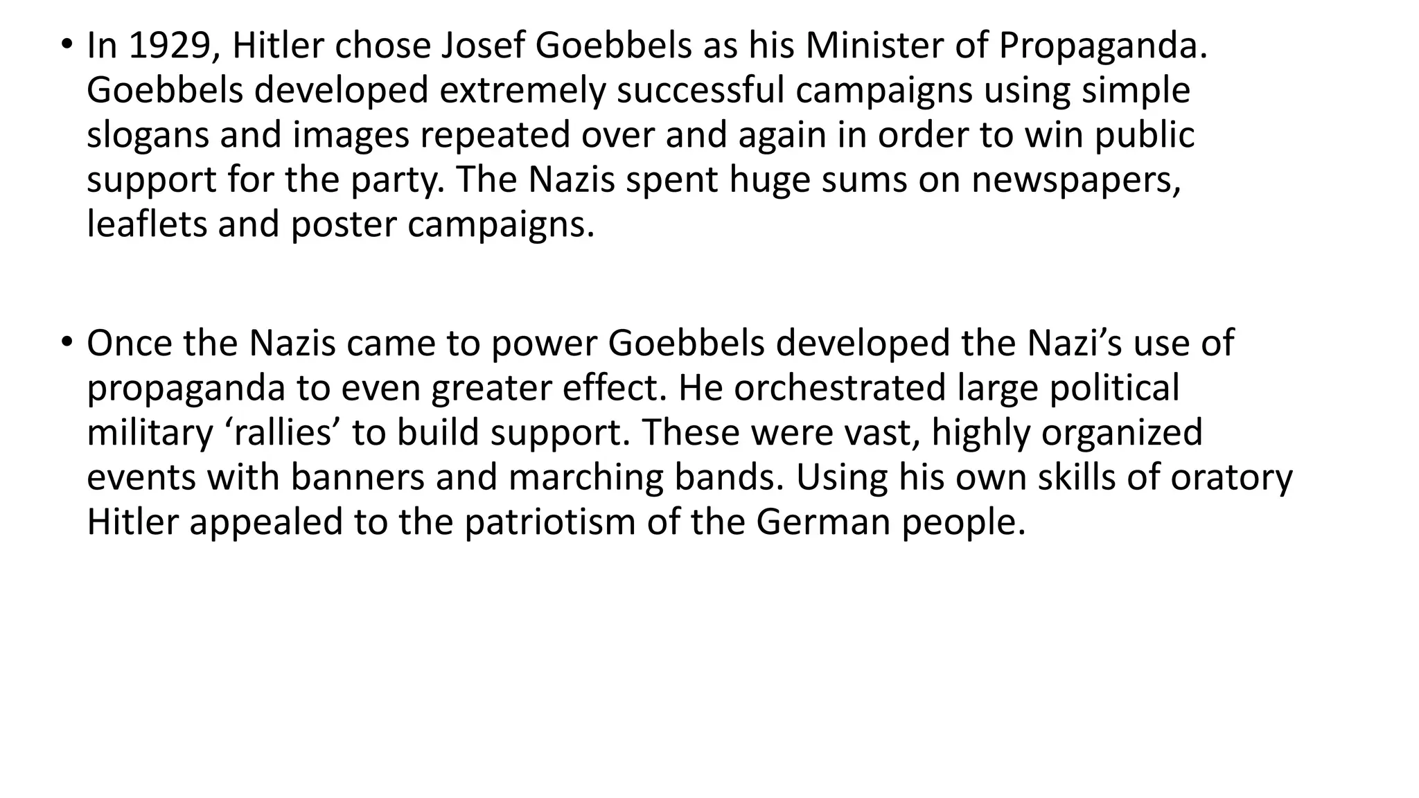 How did the nazis use propaganda during wwii | PPT