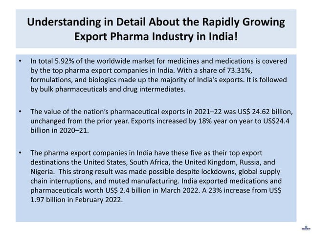 How Did The Pharma Export Market Emerge During The Pandemic.pptx