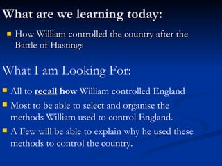 How Did William Control England | PPT