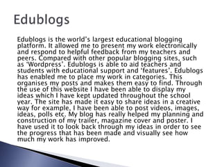 How did you use media technologies in the construction and research ...