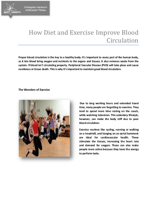How diet and exercise improve blood circulation