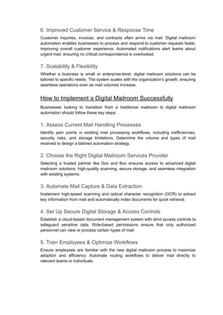 Boost Business Efficiency with Digital Mailroom Automation | PDF