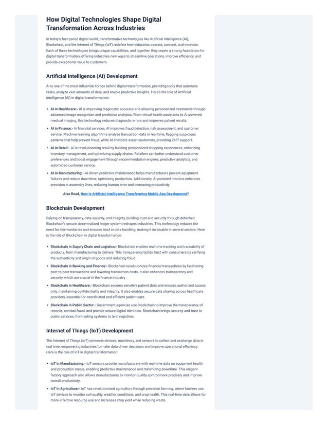 How Digital Technologies Like AI Blockchain And IoT Shape Digital Transformation.pdf