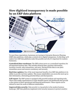 How digitized transparency is made possible by an ERP data platform.pdf