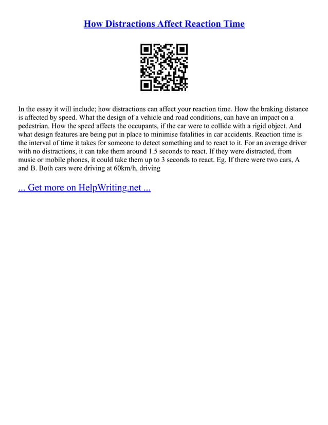 How Distractions Affect Reaction Time | PDF | Brain and Nervous System ...