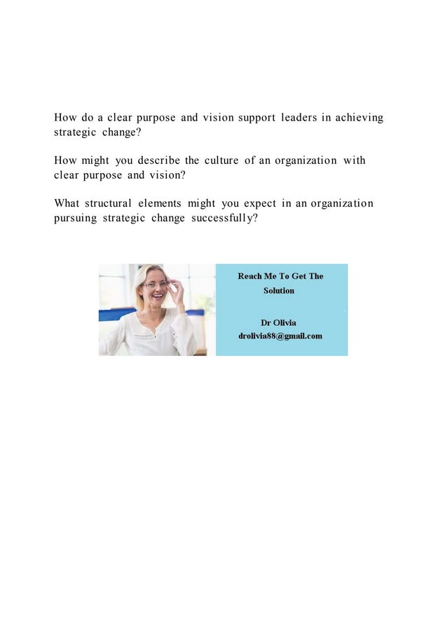 How do a clear purpose and vision support leaders in achieving | PDF
