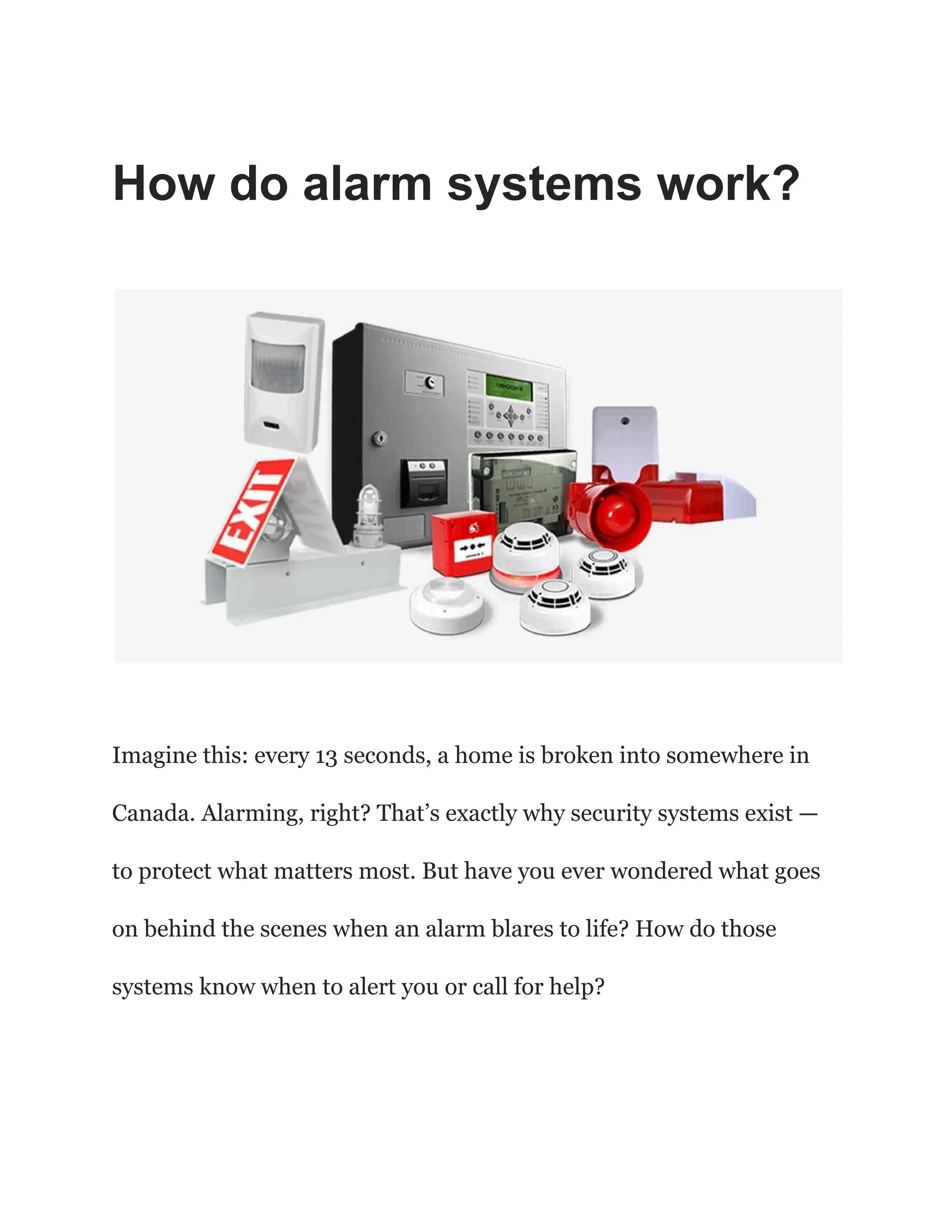 How do alarm systems work? key types of sensors | PDF