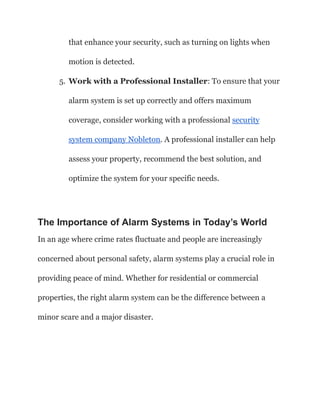 How do alarm systems work? key types of sensors | PDF