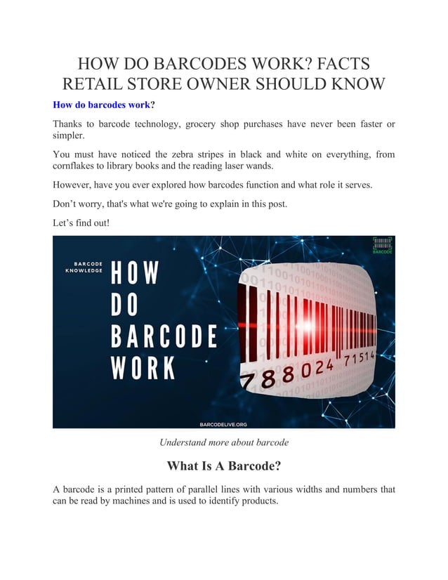 How do barcodes work? A Complete Guide Barcode Knowledge | PDF