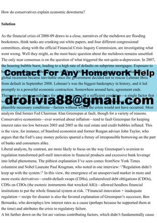 How do conservatives explain economic downturnsSolutionAs the.pdf