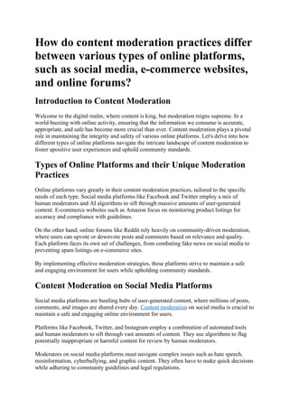 The Role of Content Moderation in Digital Marketing: Ensuring Brand ...