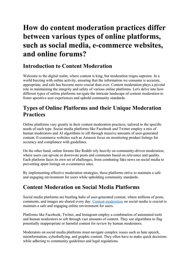 The Role of Content Moderation in Digital Marketing: Ensuring Brand ...