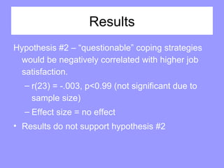 How Do Coping Strategies Correlate With Job Satisfaction Revised | PPT