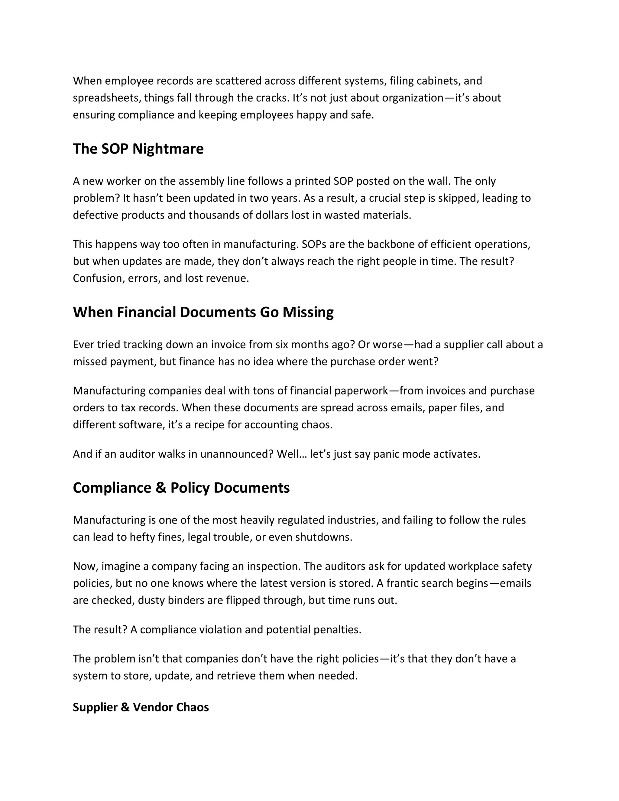 How Document Management System Benefits Manufacturing | PDF