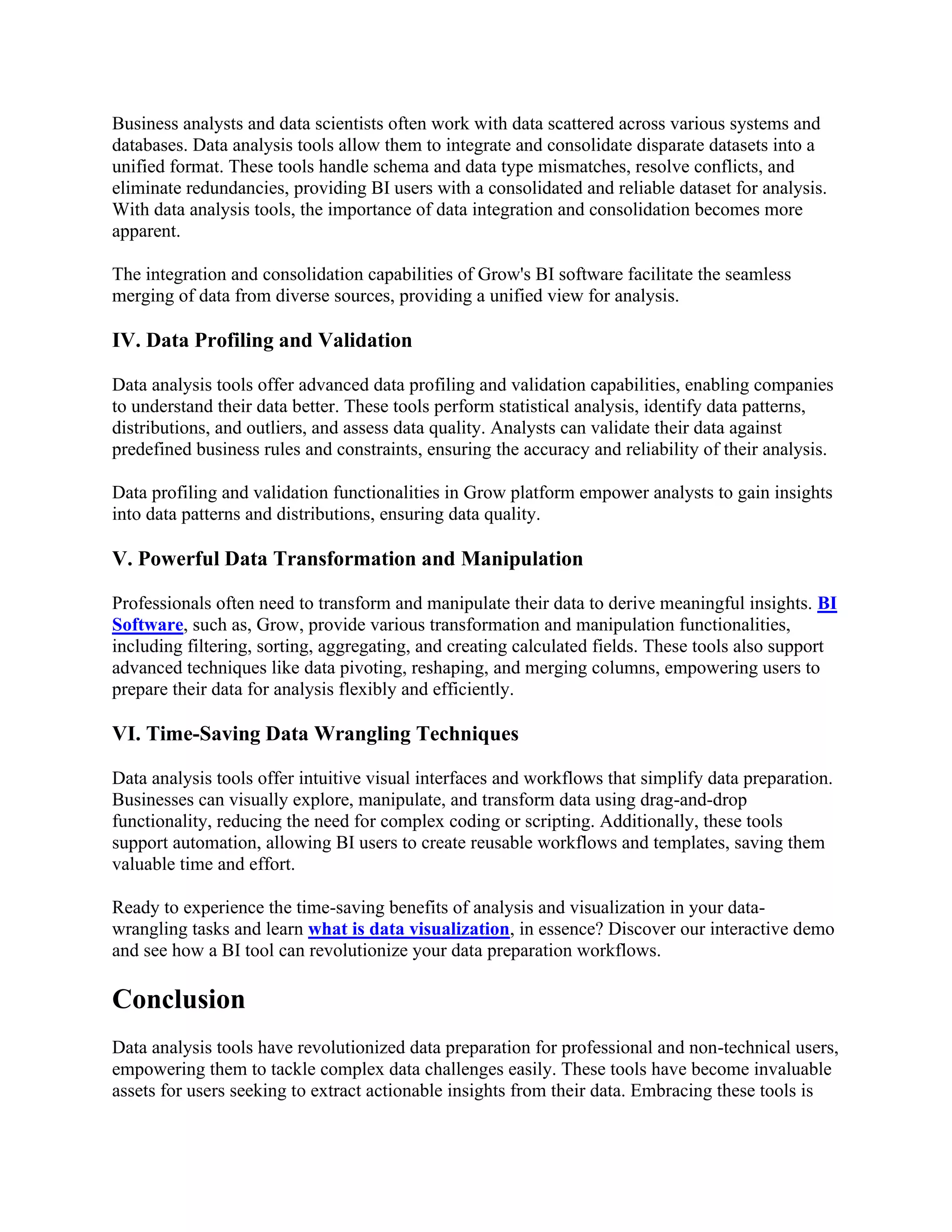 ow Do Data Analysis Tools Make Data Preparation Easier? | PDF