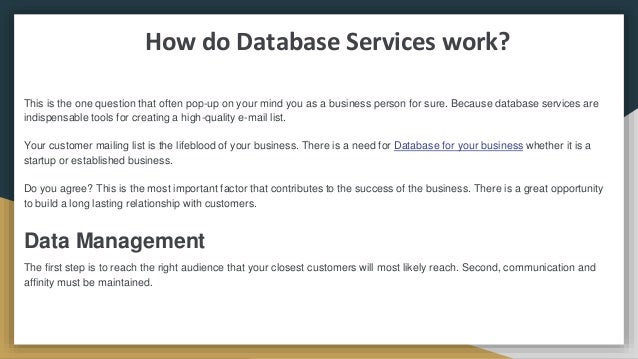How do database services work