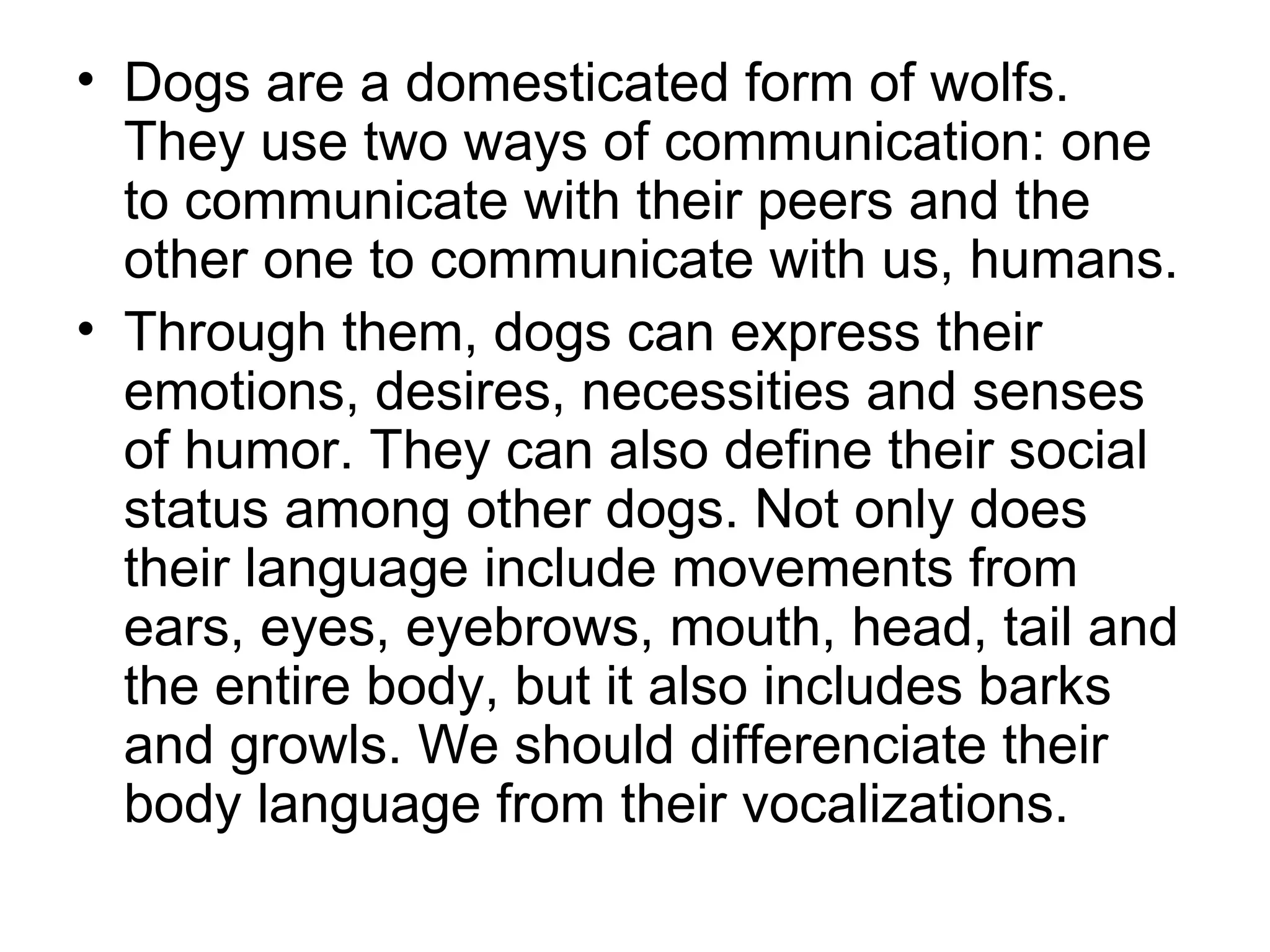 How do dogs communicate | PPT
