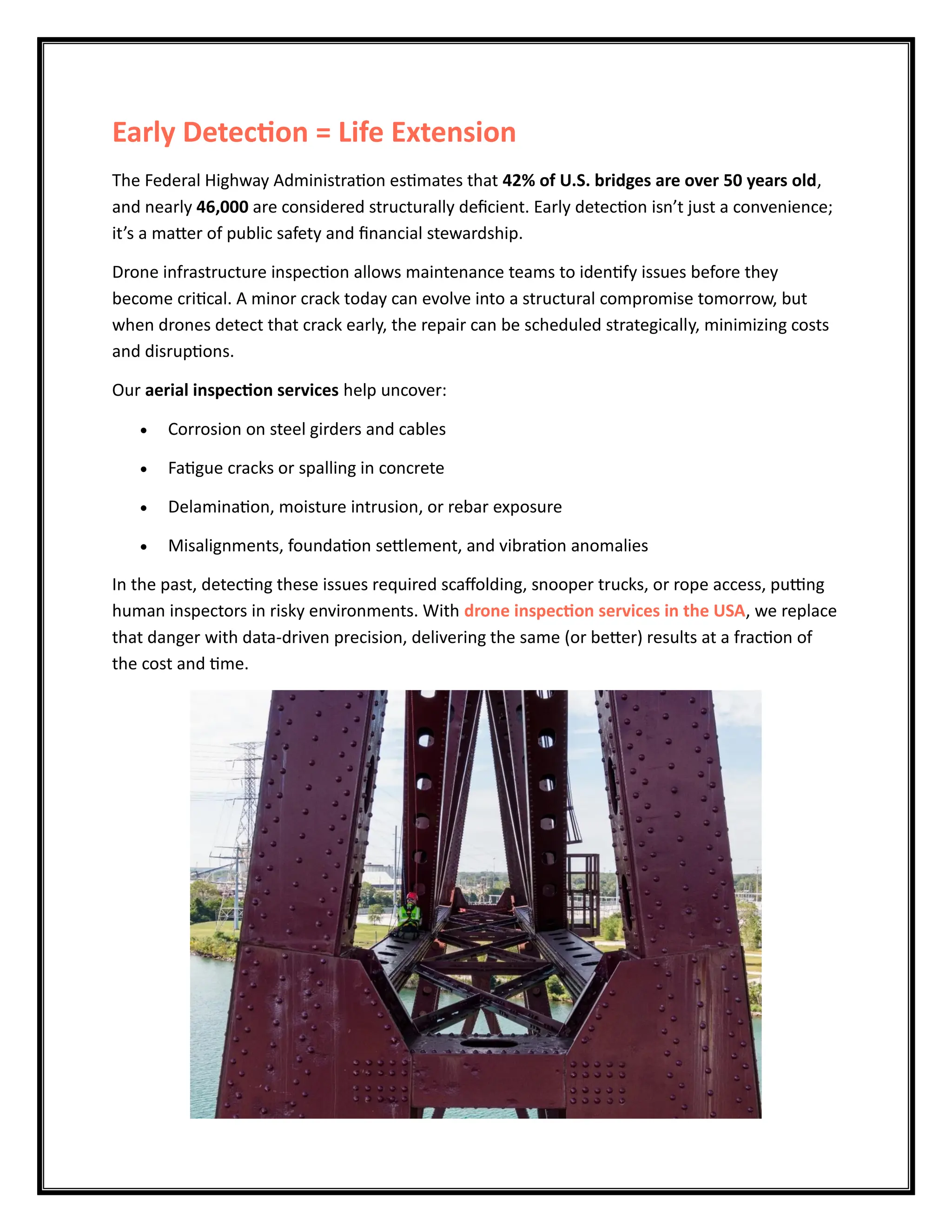 How Do Drones Help Detect Early Structural Damage in U.S. Bridges | PDF