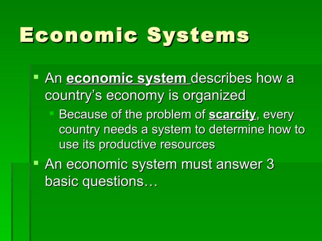 How do economic systems answer the basic economic questions | PPT